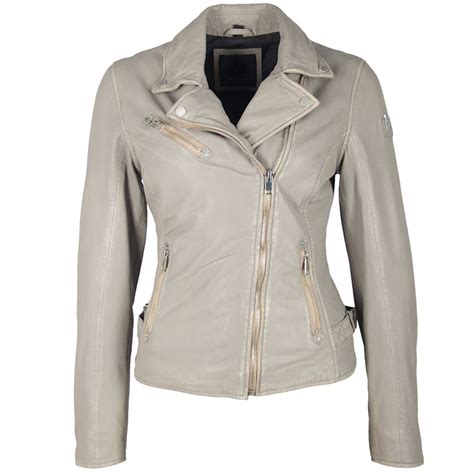 Sofia Rf Leather Jacket Silver Grey Mauritius Wolf And Badger