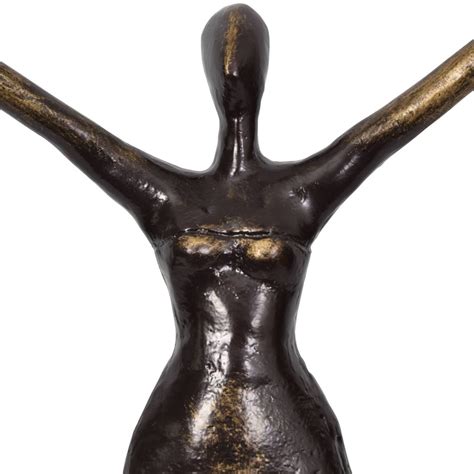 Lady Arms Outstretched Bronze Sculpture 76 Cm