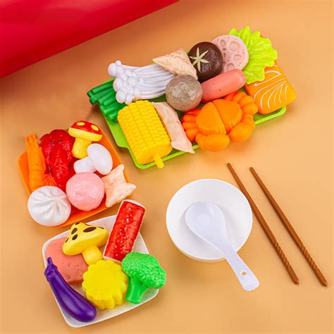 Lilgiuy 33pcs Miniature Food With Plates Various Vegetables And Meat