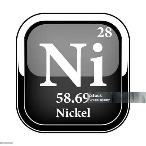 Lélément Du Tableau Périodique Nickel Illustration Vectorielle Vecteurs
