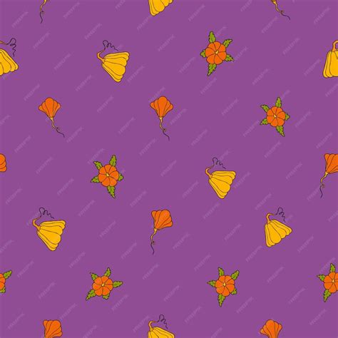 Premium Vector Autumn Seamless Pattern Square Background Hand Drawn