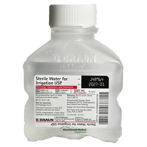 Sterile Water For Irrigation — Mountainside Medical