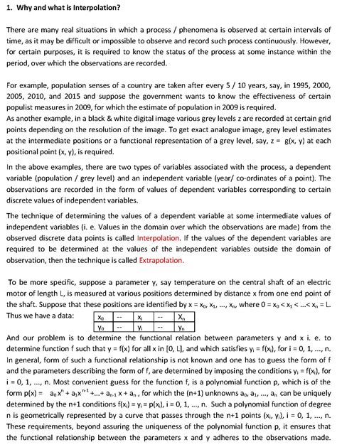Introduction And Lagrange Interpolation Numerical Methods