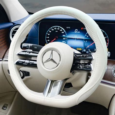 Cubierta De Volante Para Mercedes Benz Accesorios De Coche Cuero