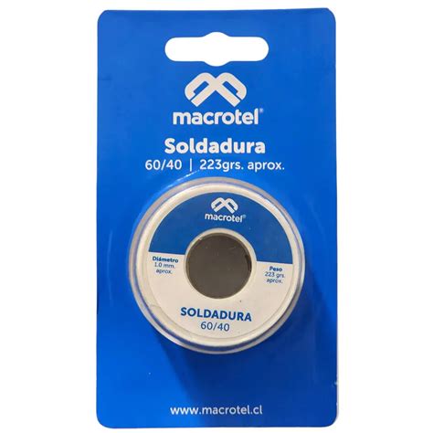 Soldadura 6040 1mm 223g Electrónica Ms 0550 Macrotel