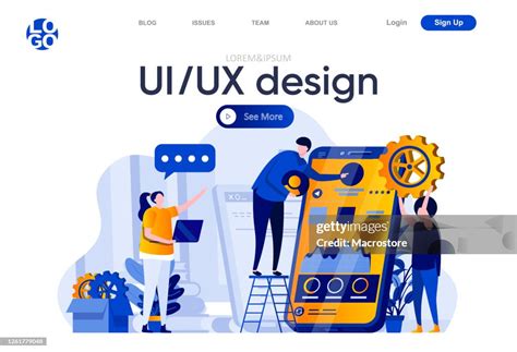 Modern Flat Web Page Design Template Concept Of Ux Ui Design High Res Vector Graphic Getty Images