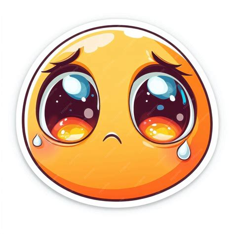 Sad Emoji With Big Eyes Premium Ai Generated Image