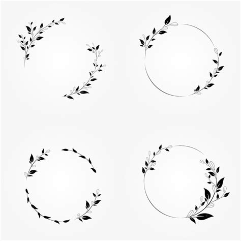 Premium Vector Botanical Wrreath Cicle Frame Set Design