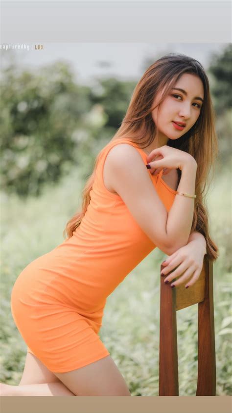 Nan Kham Hsu San Looks Lovely In Orange Myanmar Models Db