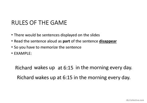 disappearing text game powerpoint english esl powerpoints