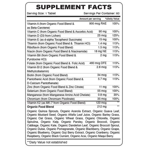 Mens Daily Multi Vitamin Organic Earth