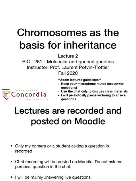 Lec02 Chromosom Sex Link 2020 Pdf Dominance Genetics Meiosis