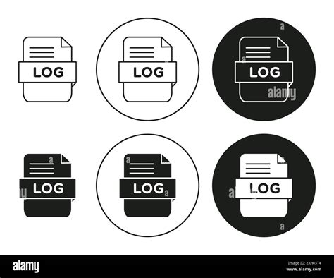 Log File Icon Vector Symbol Or Sign Set Collection In Black And White