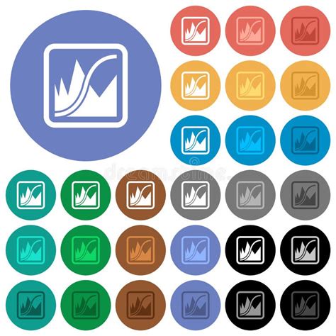 Adjust Image Curves Round Flat Multi Colored Icons Stock Vector