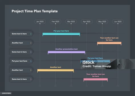 Project Time Plan Template With Six Project Tasks In Time Intervals