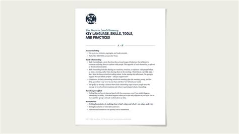 Dare To Lead Glossary Of Key Language Skills Tools And Practices Dr