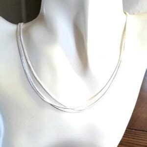 Sterling Silver Triple Strand Necklace Liquid Silver 3 Strand Silver