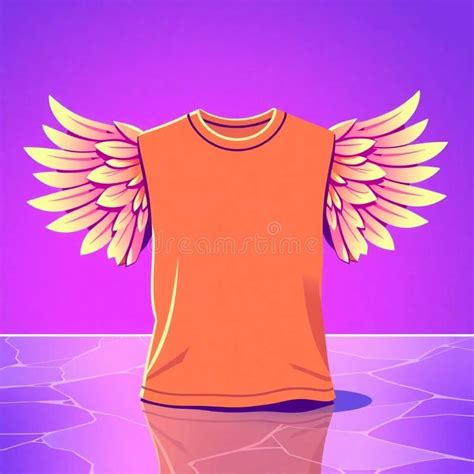 T Shirt With Wings Display Store Printing Stock Illustration