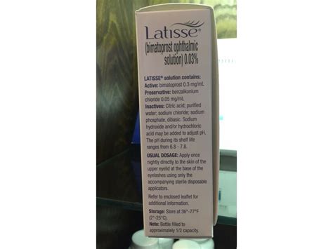 Latisse Bimatoprost Ophthalmic Solution 003 Allergan Rx