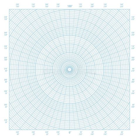 Polar Coordinate Circular Grid Graph Paper Background Stock Vector