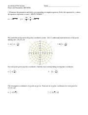 Polars And Parametrics Review Pdf Accelerated PreCalculus Polars And Parametrics REVIEW Name