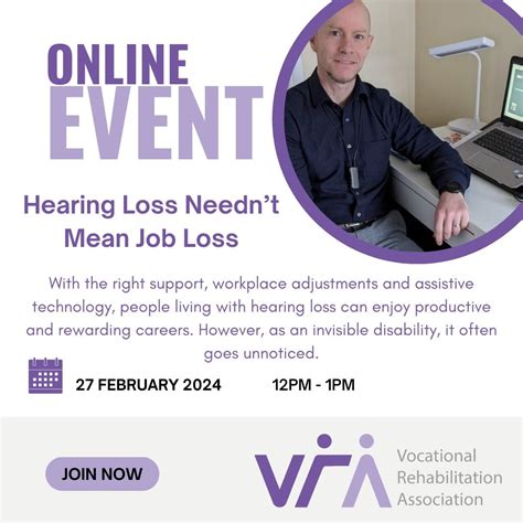 Vra Webinar Hearing Loss Neednt Mean Job Loss 27th February 12pm
