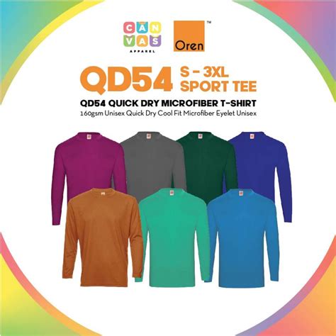 Canvas X Oren Sport Tshirt Plain Unisex Long Sleeve Shirt Baju Kosong