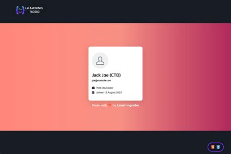 Modern Profile Card Using HTML And CSS