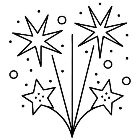 Firework Line Art Vector Premium Ai Generated Vector