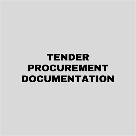 Tender Procurement Documentation Construction Docs