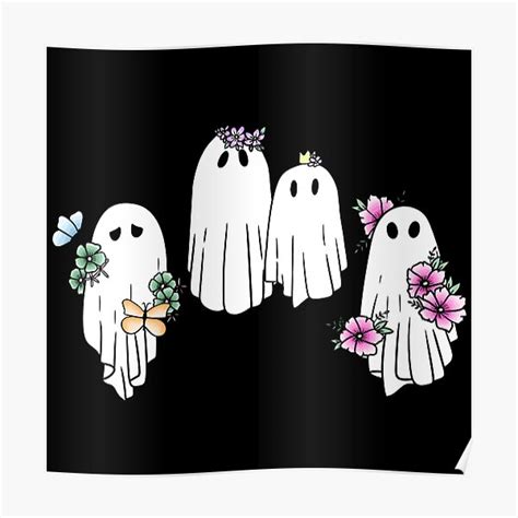 Cute Sheet Ghosts Poster For Sale By Piratejam Redbubble