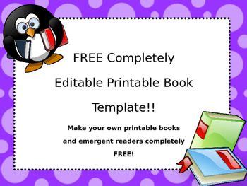 Free Editable Printable Book Template Printable Books Book Template