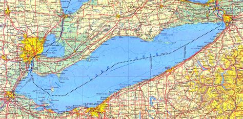 Large Detailed Map Of Lake Erie