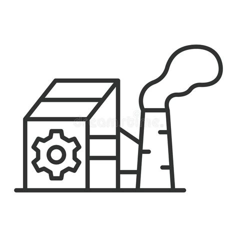 Industry Icon In Line Design Industry Manufacturing Factory