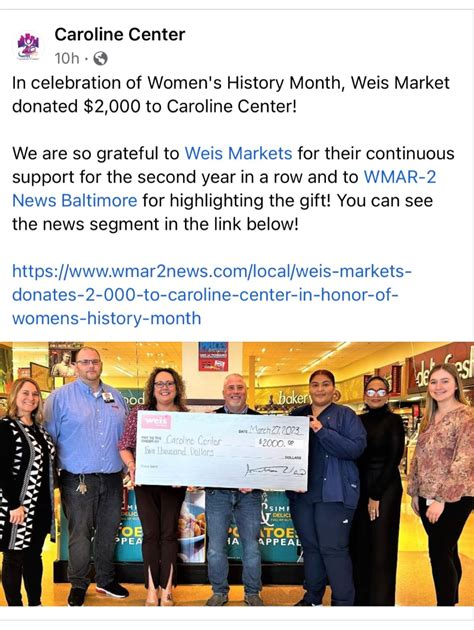Valerie Bailey On Linkedin Thanks To Weis Markets And Wmar Tv For An