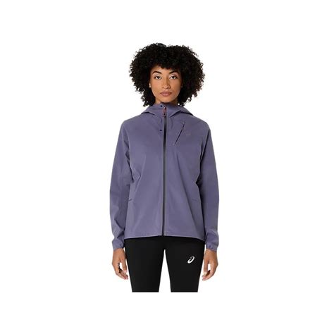 Asics Metarun Waterproof Womens Running Jacket Greyish Purple Rundna