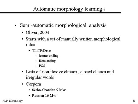Morphology 1 Nlp Morphology Introduction Morphology Morphological Analysis