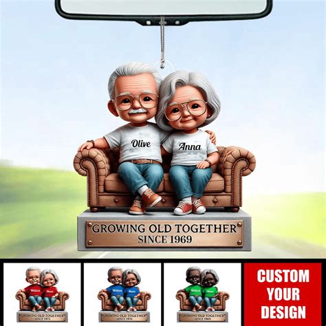 Growing Old Together Couple Personalized Acrylic Ornament Letoor