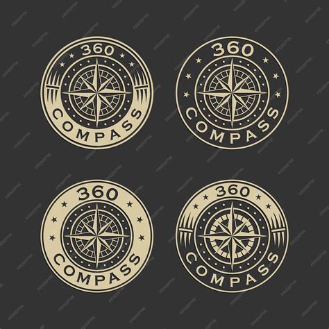 Premium Vector Vintage 360 Compass Logo Design