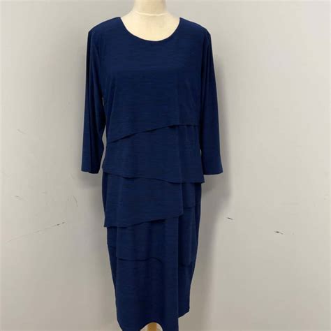 Liz Jordan Womens Elegant And Timeless Sapphire Blue 34 Sleeve With