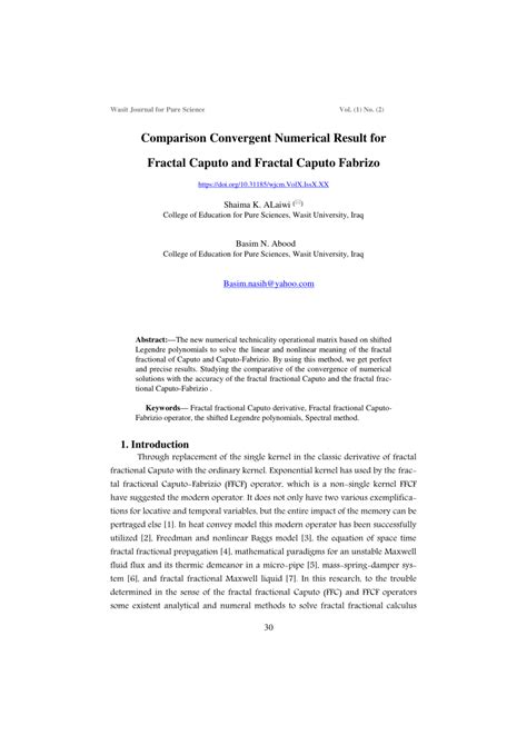 Pdf Comparison Convergent Numerical Result For Fractal Caputo And