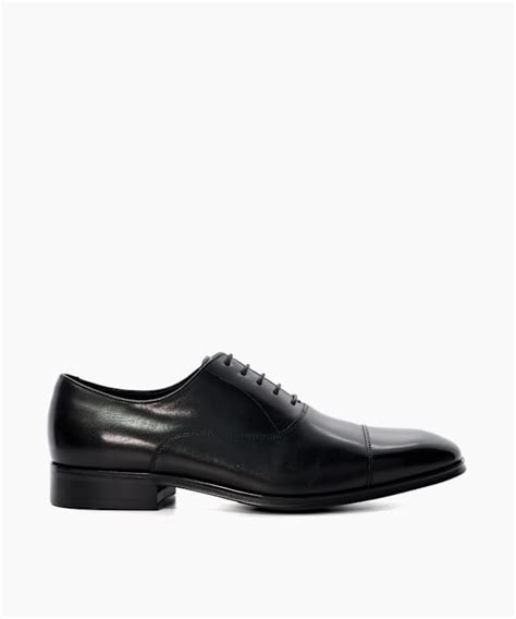 Solver Black Leather Oxford Lace Ups Dune London