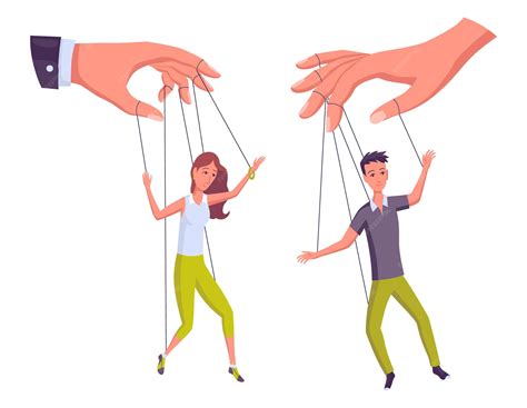 Premium Vector Puppeteer Hands Controlling Puppets Manipulator
