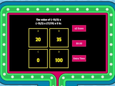 Rational Numbers Quiz Gameshow Quiz