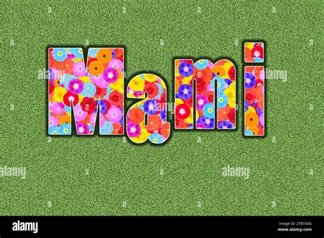 German Word Mami For Mommy Written With Colorful Flowers Graphic