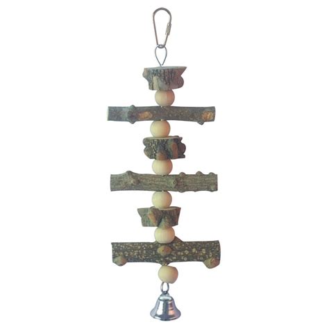 Branch Bead Bell Natural Bird Toy Chewing For Beak Health