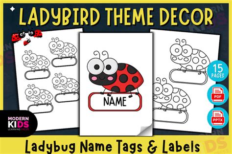 Free Ladybug Name Tags And Labels Graphic By Ovis Publishing · Creative Fabrica