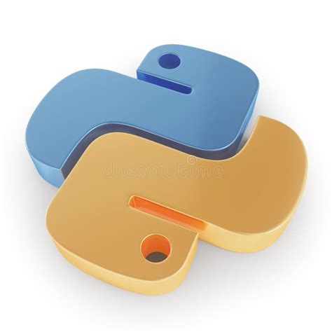 3d Python Symbol On White Background Blue And Yellow Colors 3d