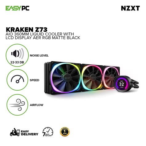 NZXT Kraken Z73 RGB 360mm Black/White RGB Liquid Cooler AER RGB 2 – EasyPC