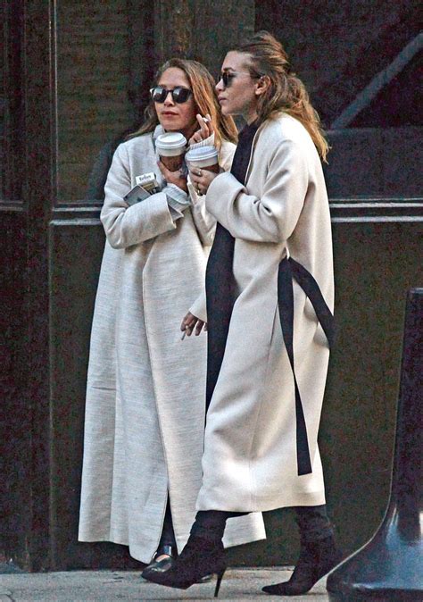 Olsens Anonymous The Olsen Twins Show Two Takes On A Neutral Maxi Coat